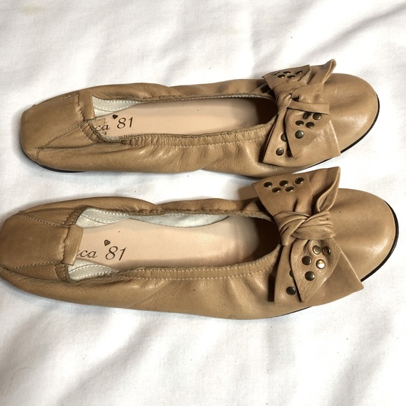 Ferca 81 | Shoes | Ferca 8 Nude Studded Bow Ballet Flats | Poshmark